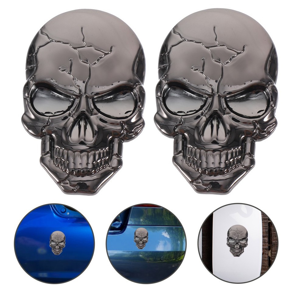 2pcs Car Stickers Vehicle Skull Decorative Skull Stickers Car Decals ...