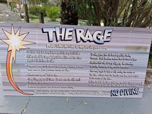 Adventure Landing The Rage Water Slide Sign | eBay