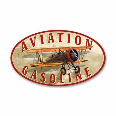 AVIATION GASOLINE BIPLANE PLANE 24" HEAVY DUTY USA MADE METAL ...