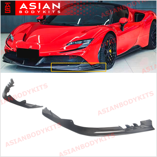 DRY CARBON FIBER FRONT SPLITTERS for FERRARI SF90 2020+ | eBay