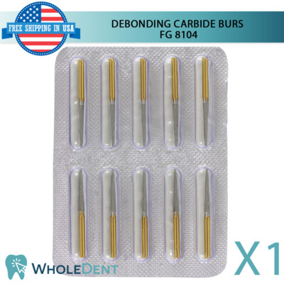 10x 0rthodontic Dental Carbide Burs Bits Debonding Finishing Tapper FG ...