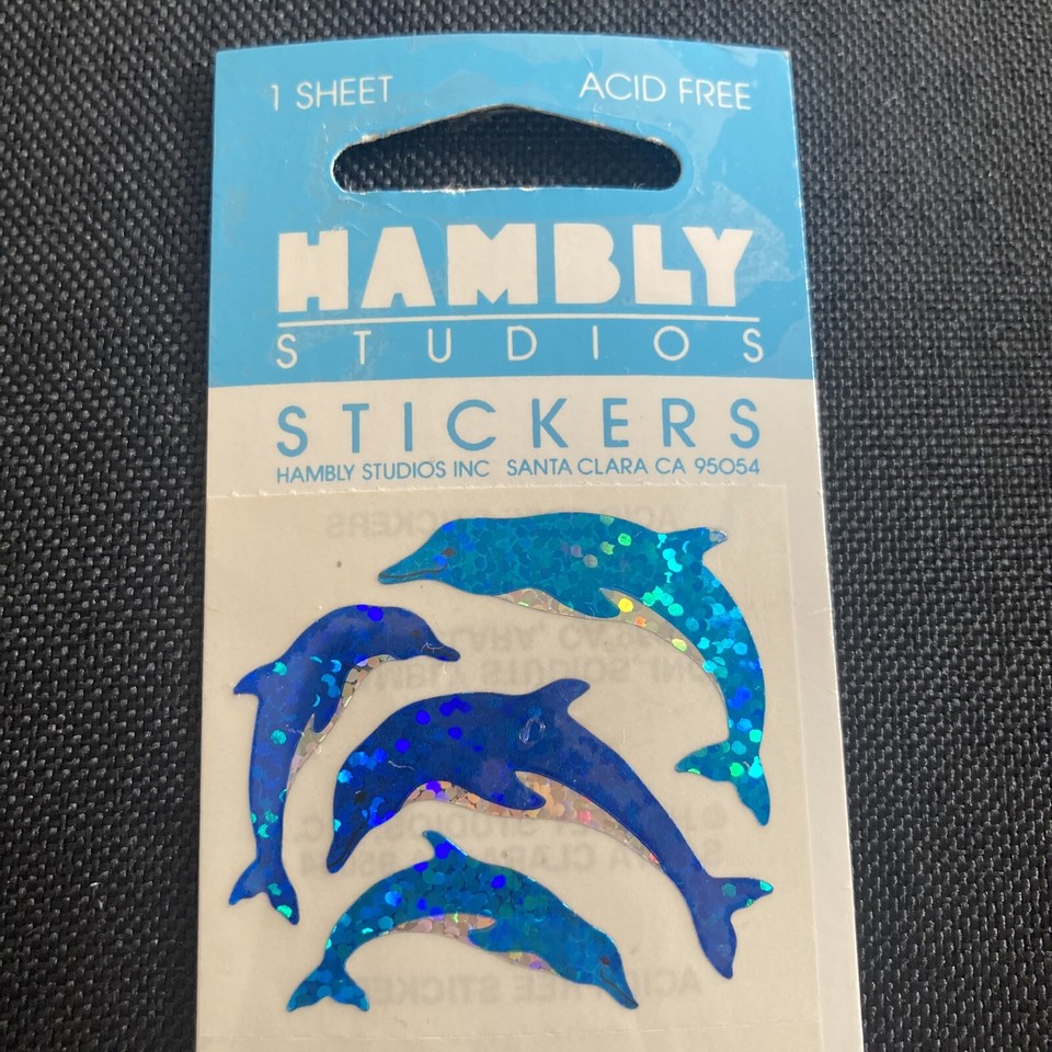 Vtg Hambly Mini Dolphin Stickers Prismatic Ocean Blue Beach Vacation ...