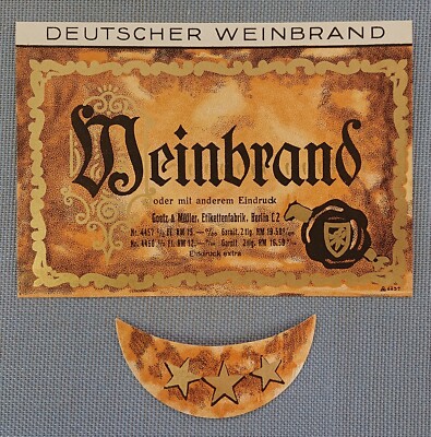 Old Schnapps Label Sample Label Label Brandy Goetz & Müller Berlin | eBay