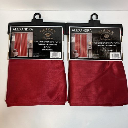 Golden Original Alexandra Faux Silk Red Window Panel 54"x90" | eBay
