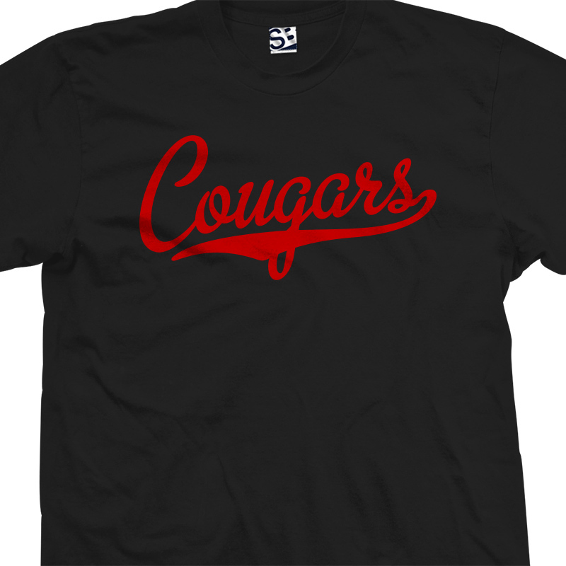 Cougars Script Tail Shirt | High School Sports Football Team | All Size & Colors | eBay