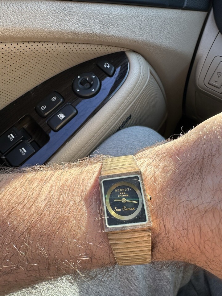 RARE Vintage Benrus Quartz Citation Tank Watch Rectangle Gold Possible ...