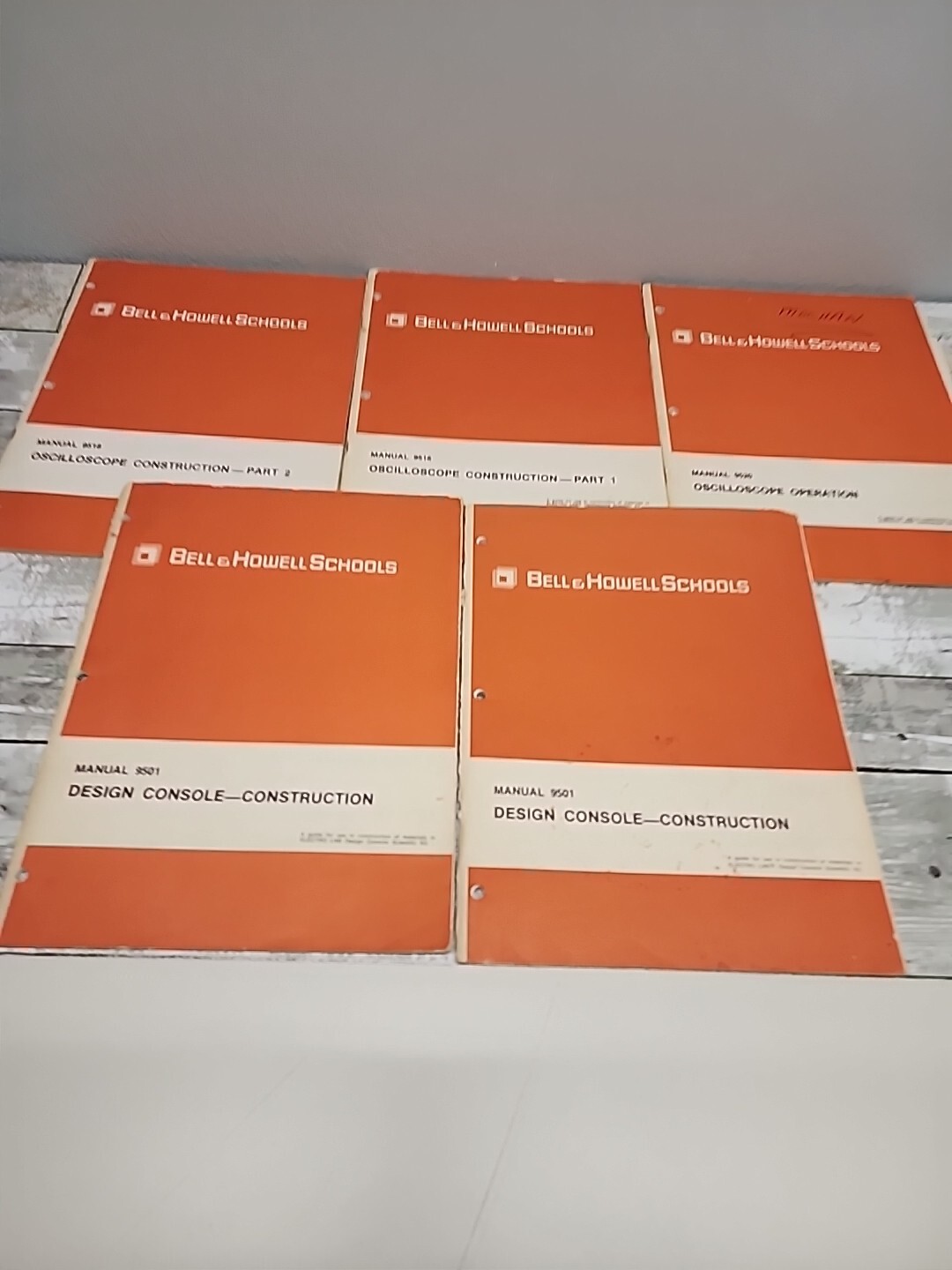 Bell & Howell Schools 5 Manuals 9501, 9516, 9518, 9520 Oscilloscope Ham ...
