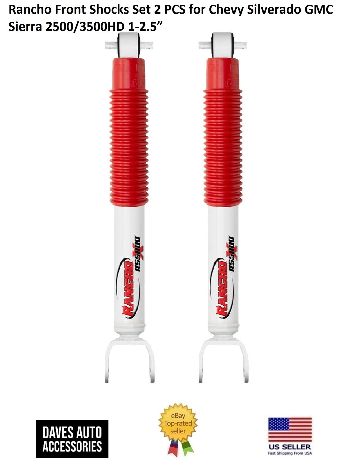 Rancho Front Shocks Set 2 PCS for Chevy Silverado GMC Sierra 2500 ...