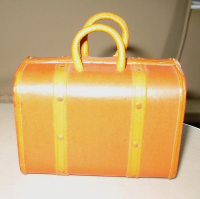 French antique doll Fashion miniature hard sided suitcase Candy ...