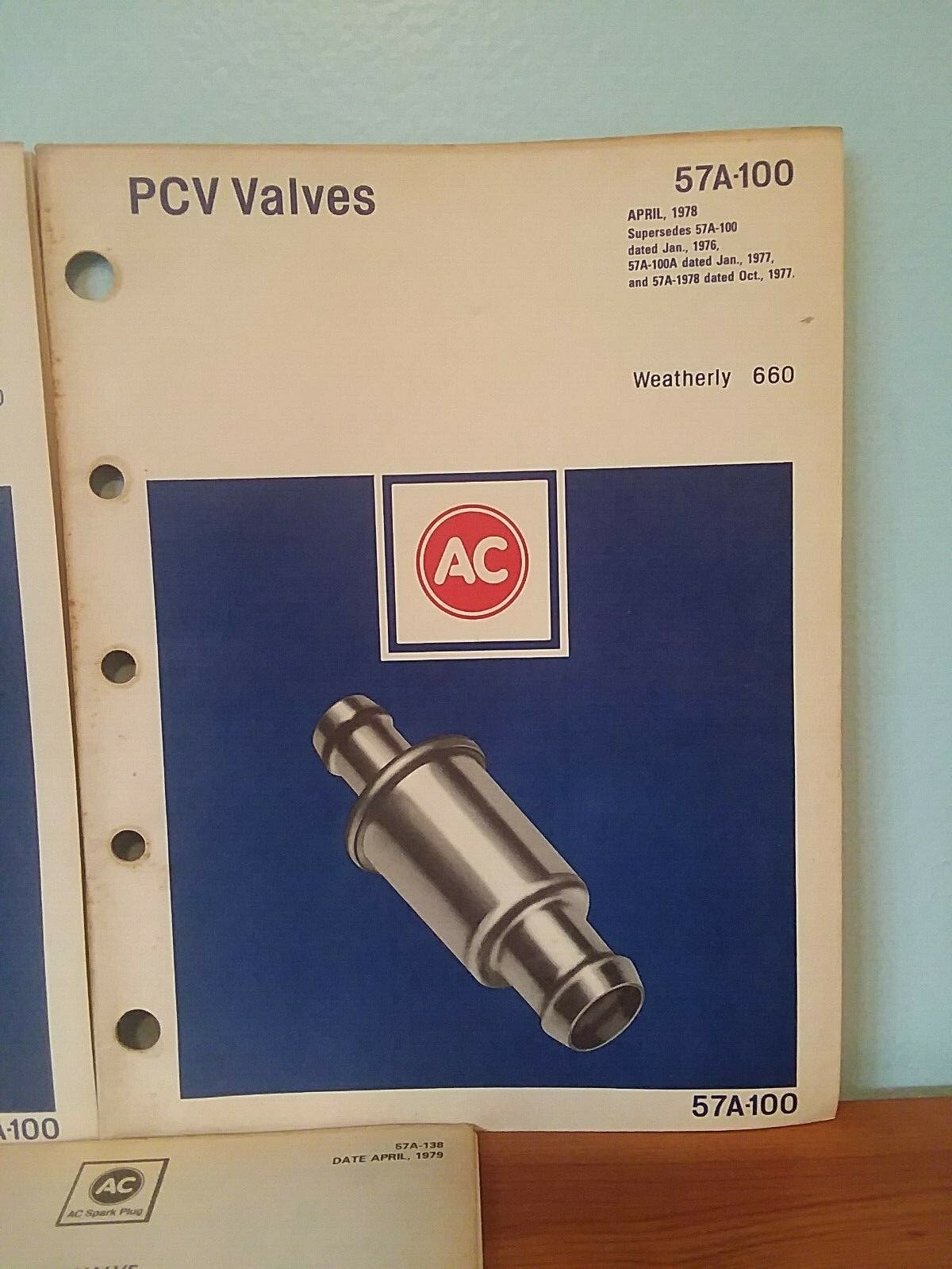 1978 & 79 AC PCV Catalogs + 79 AC Spark Plugs PCV Valve Conversions ...