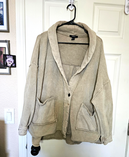Forever 21 Beige Shacket Oversized Distressed Look Size M | eBay