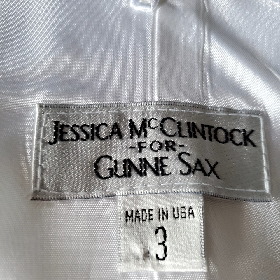 Gunne Sax By Jessica McClintock White Satin Formal Dress Size 3 | eBay UK
