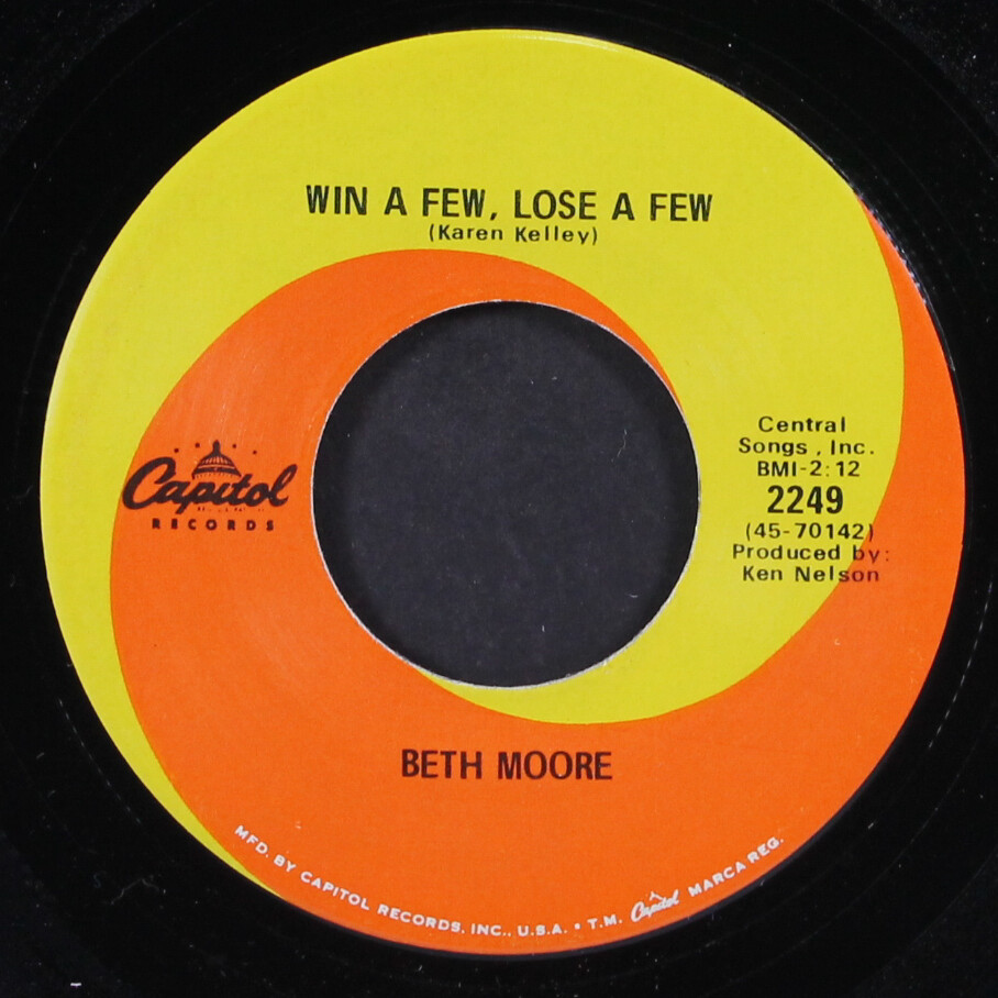 BETH MOORE: hangover city CAPITOL 7" Single 45 RPM | eBay