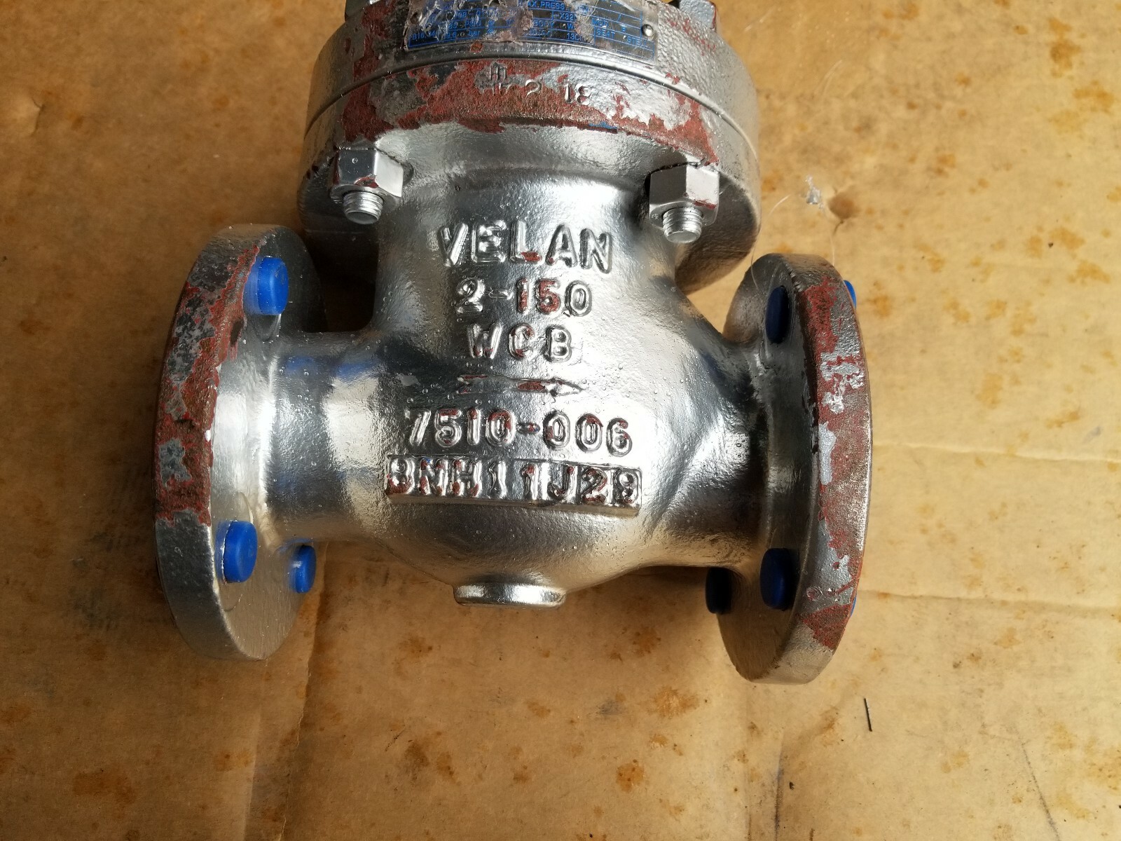 Velan 2" 150 Steel Swing Check Valve 285psi @ 100 deg F 7520-003 | eBay