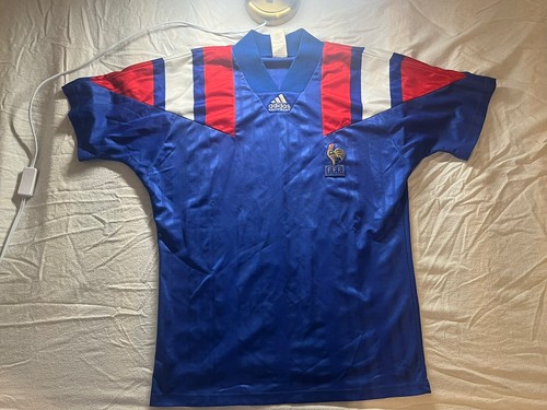 Vintage ADIDAS 1992-94 FRANCE HOME JERSEY – Medium | eBay