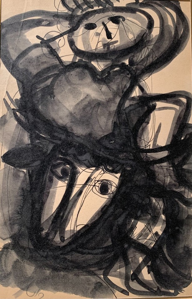 Leo Roth ( Israeli, 1914-2002 ) Abstract Cubist Ink Painting | eBay