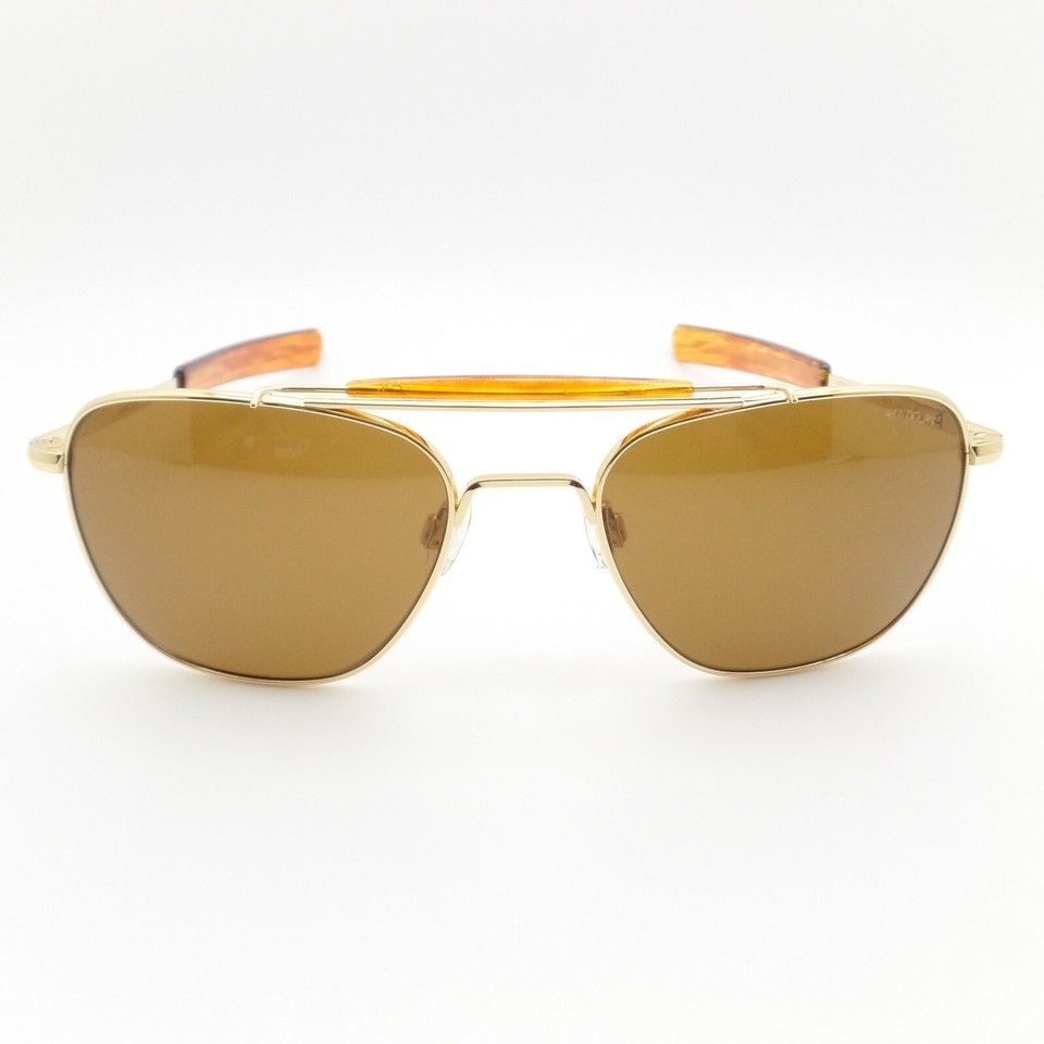 Randolph Aviator II 23k Gold American Tan Polarized 55mm Bayonet USA ...