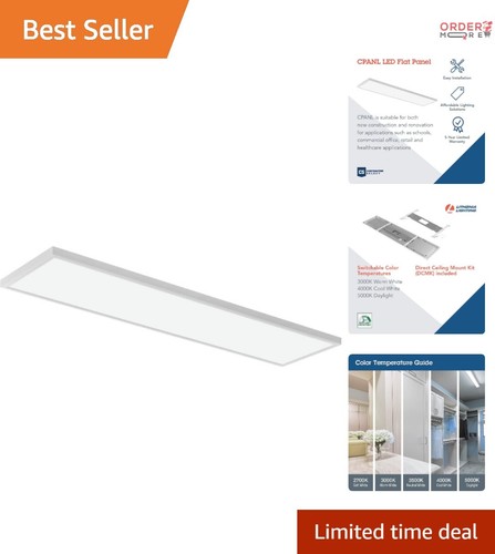 LED Flat Panel Light 1x4 4000 Lumens Color Switchable Ceiling Fixture ...