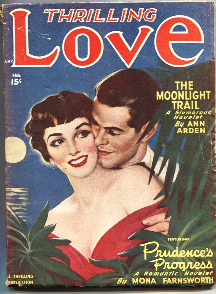 PULP: THRILLING LOVE-FEB 1950-MOONLIGHT & TROPICAL ROMANCE PULP STORIES ...