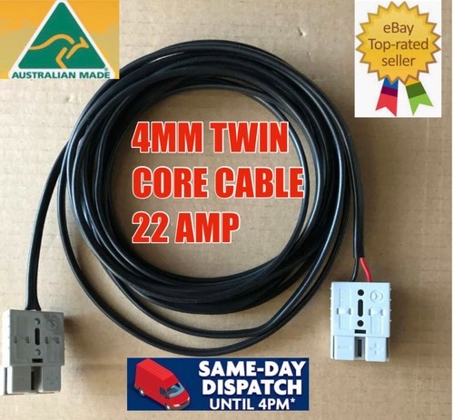 3 METER 4MM TWIN CORE DC TYCAB CABLE 22 AMP ANDERSON STYLE PLUGS ...