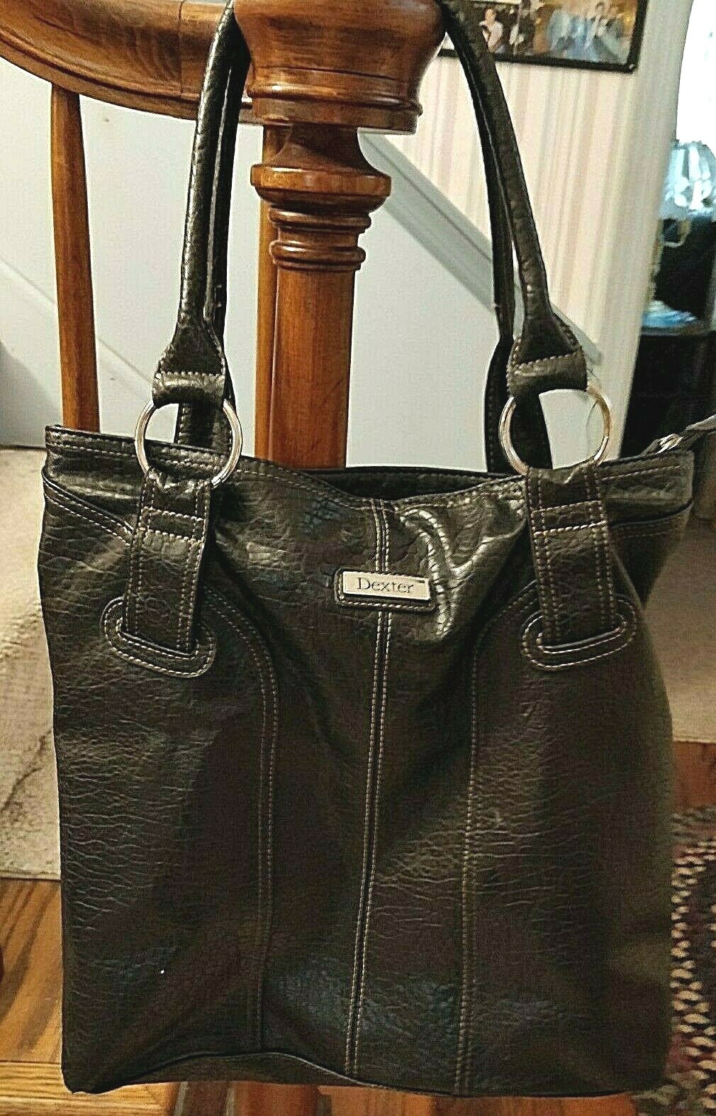 Dexter Womens Handbag Purse Black Large faux leather fits laptop | eBay