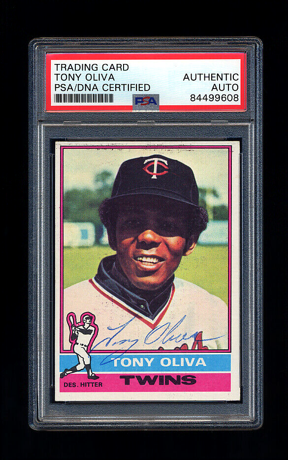 TONY OLIVA SIGNED 1976 TOPPS PSA/DNA AUTOGRAPHED HALL OF FAME MINNESOTA ...