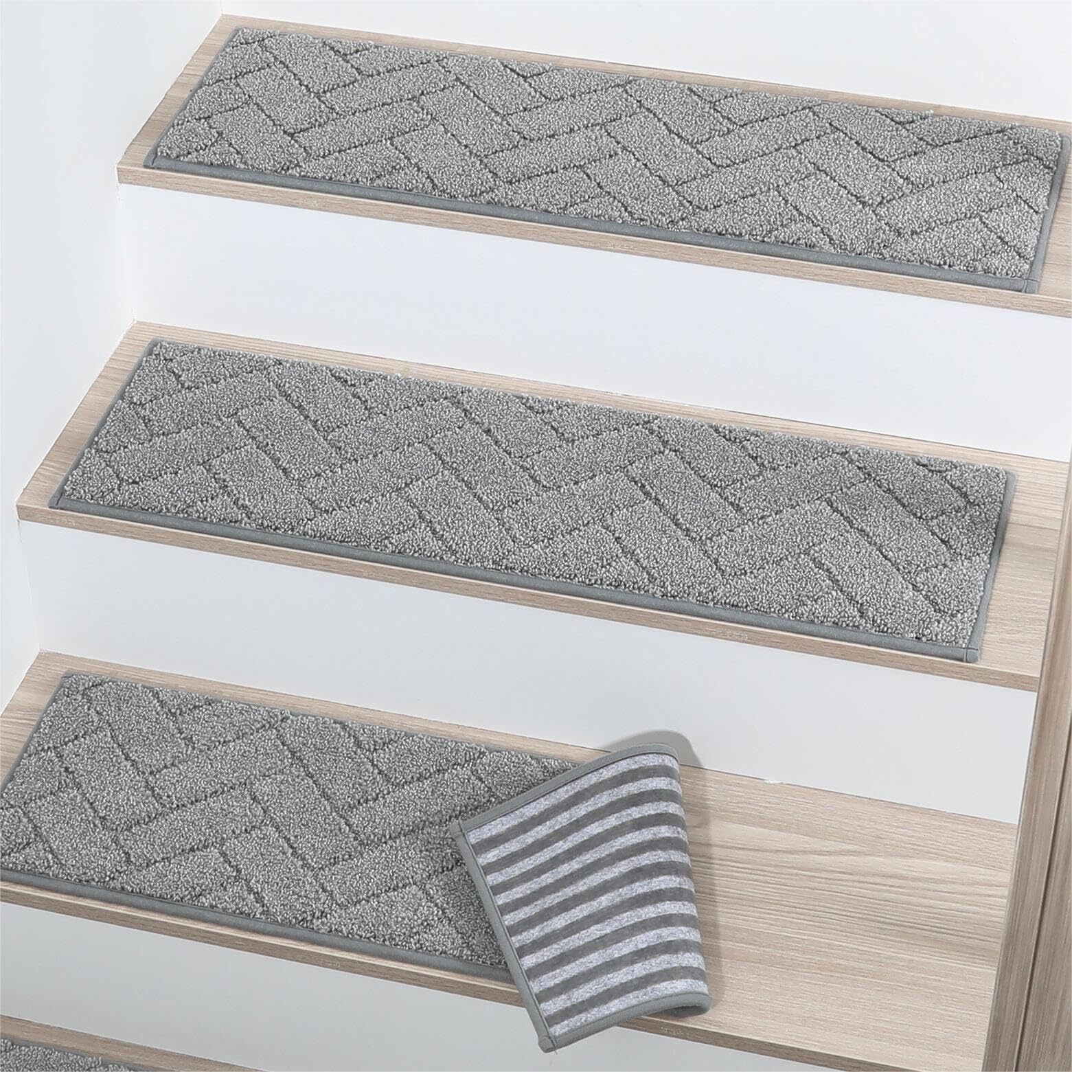 Stair Treads Non Slip Stair Runners Step Carpet Mat for Wooden Steps ...