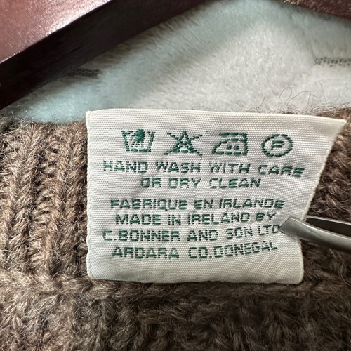 Bonner of Ireland Men Wool Fisherman Sweater Brown Cable Knit M Old ...