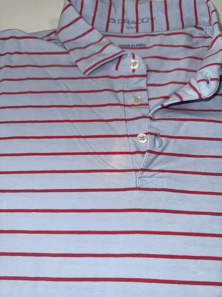 Winged Foot Golf Club Polo Shirt Mens Large Blue Striped B Draddy Sport ...