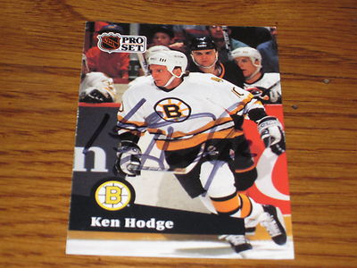 KEN HODGE JR AUTOGRAPHED 1991-1992 PRO SET ROOKIE CARD-BRUINS | eBay