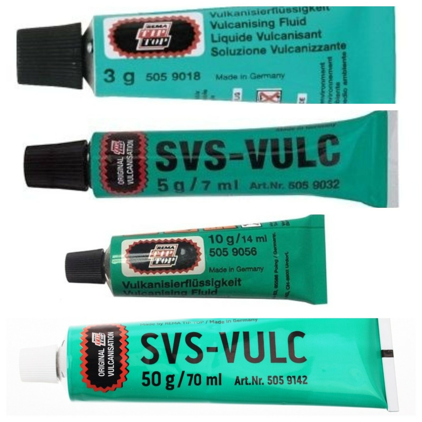 REMA TIP TOP VULCANIZING FLUID CEMENT tubes patches cycles SVS-VULC ...