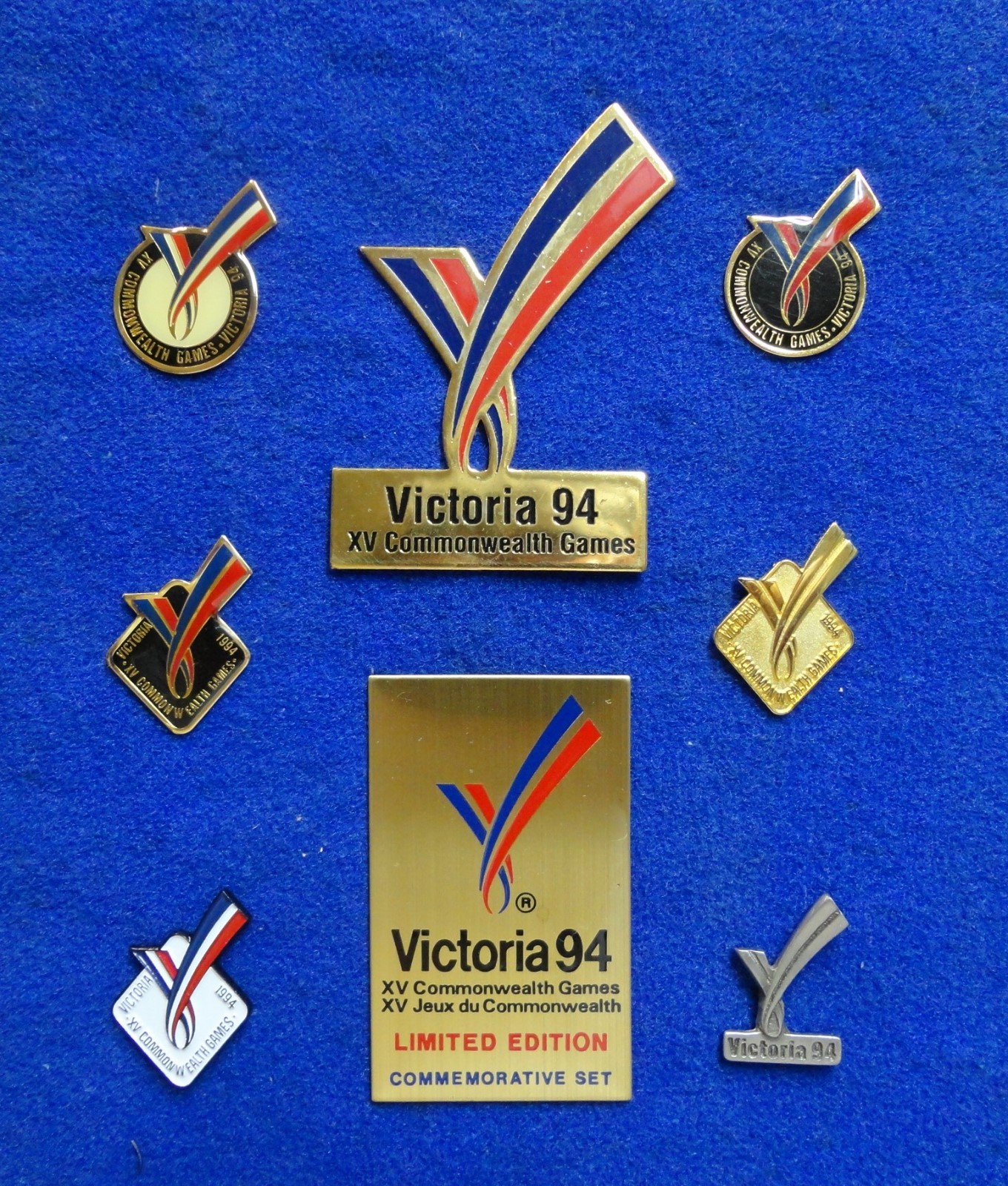 Collection of 8 Different 1994 Victoria Commonwealth Games Logo Lapel ...