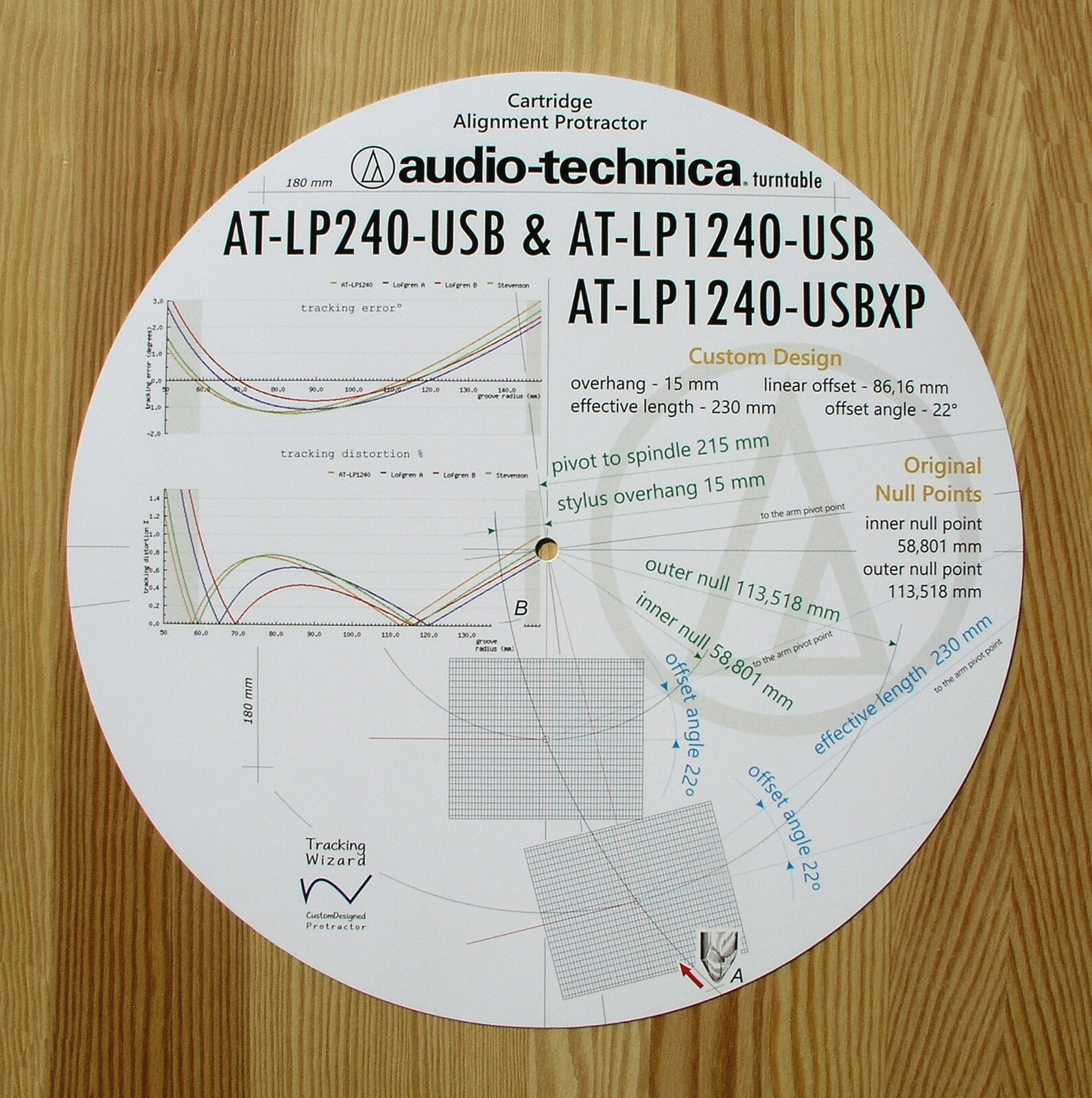 Audio-Technica AT-LP240 & AT-LP1240 Custom Designed Tonearm Alignment ...