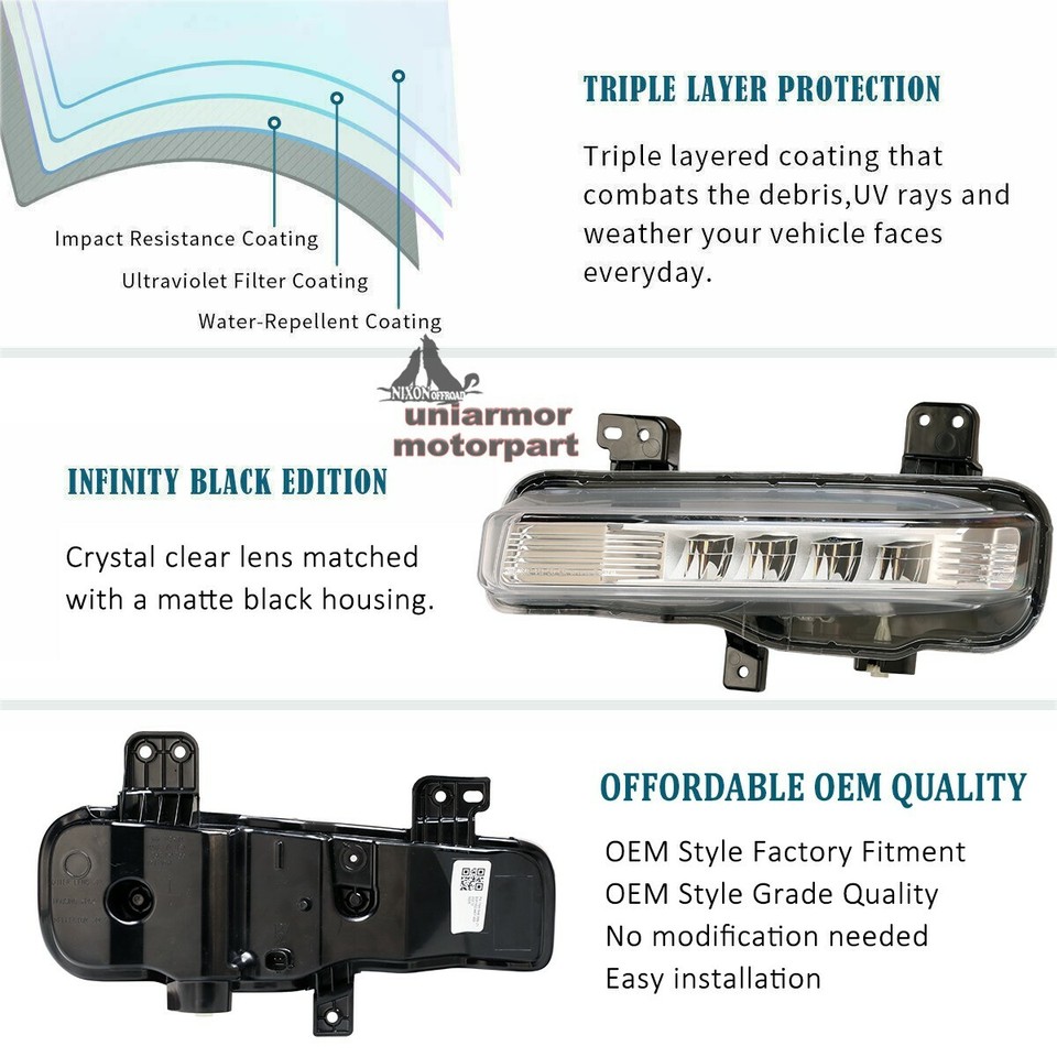 For Ford Explorer 2020-2024 LED DRL Fog Lights Lamp Assembly Wiring ...