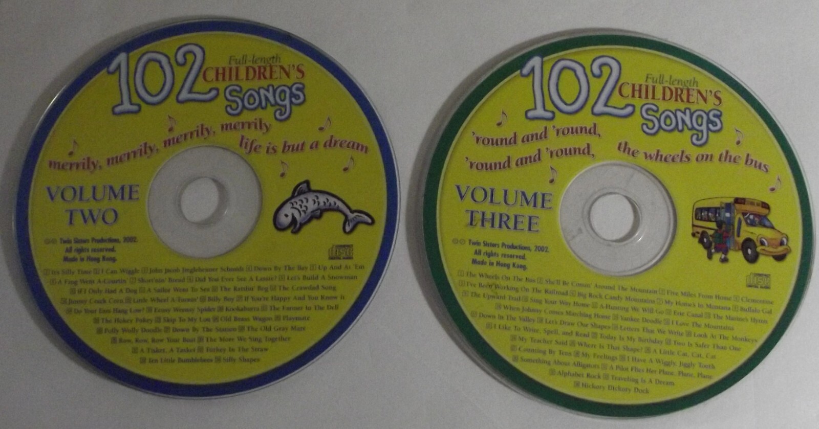 Lot of 2 (102 Full-Length Children's Songs) Volume Two & Three (CD 2002 ...