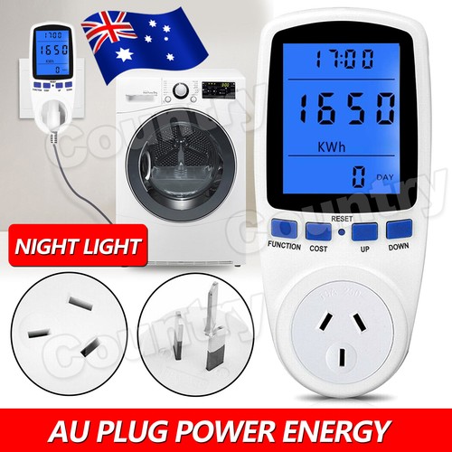 240V Watt Meter Power Energy Monitor Consumption Electricity Usage Test ...