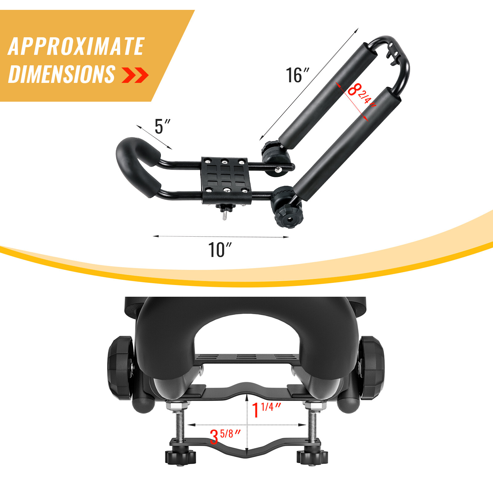 2 Pair Folding Kayak Roof Rack Canoe Boat Top Mount Car Truck SUV Cross ...