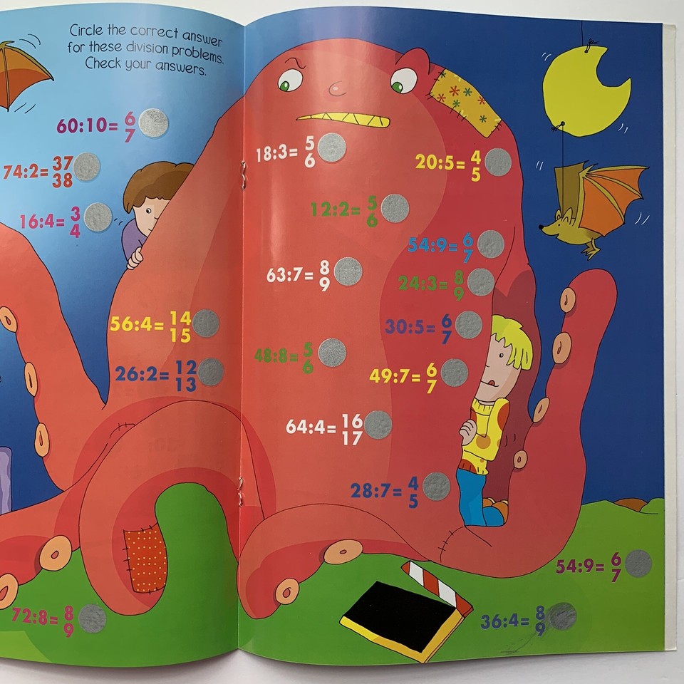 Math Skills Division Facts Workbook Scratch and Learn Colorful Fun ...