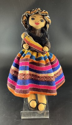 Vintage Peruvian Folk Art Doll Inca Wool Textile With Baby | eBay