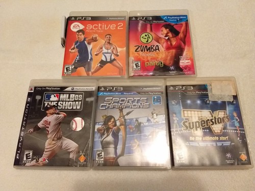 Lot of 5 Playstation 3 PS3 Fitness, Sports, & Party Games, MLB, Zumba ...