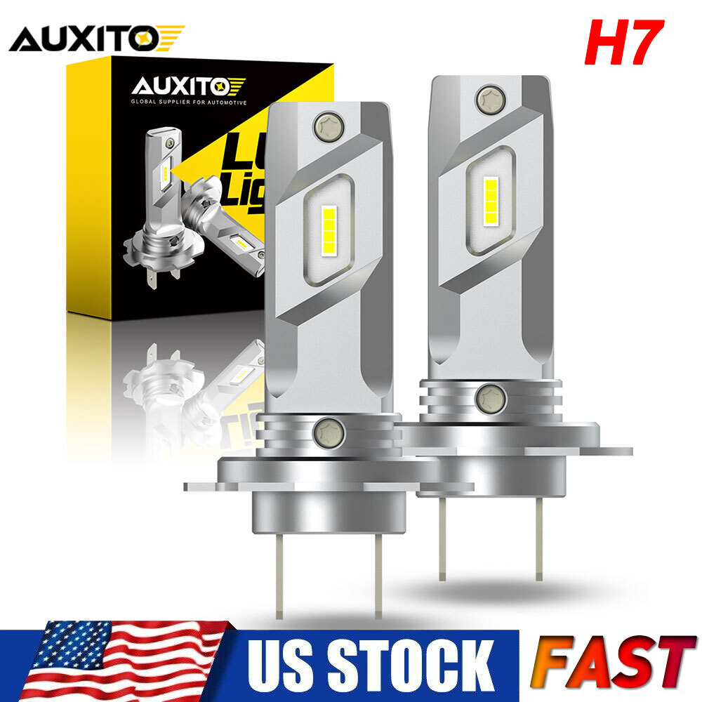 2x H7 LED Headlight Bulb Kit High Low Beam 40000LM Super Bright 6500K ...