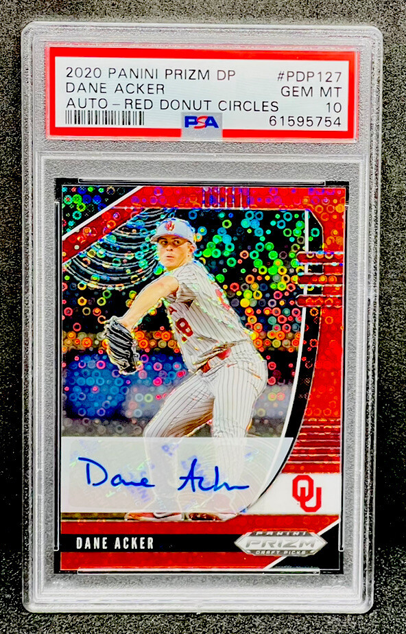Dane Acker Rookie 2020 Prizm Draft Picks Red Donut Auto /99 PSA 10 Gem ...