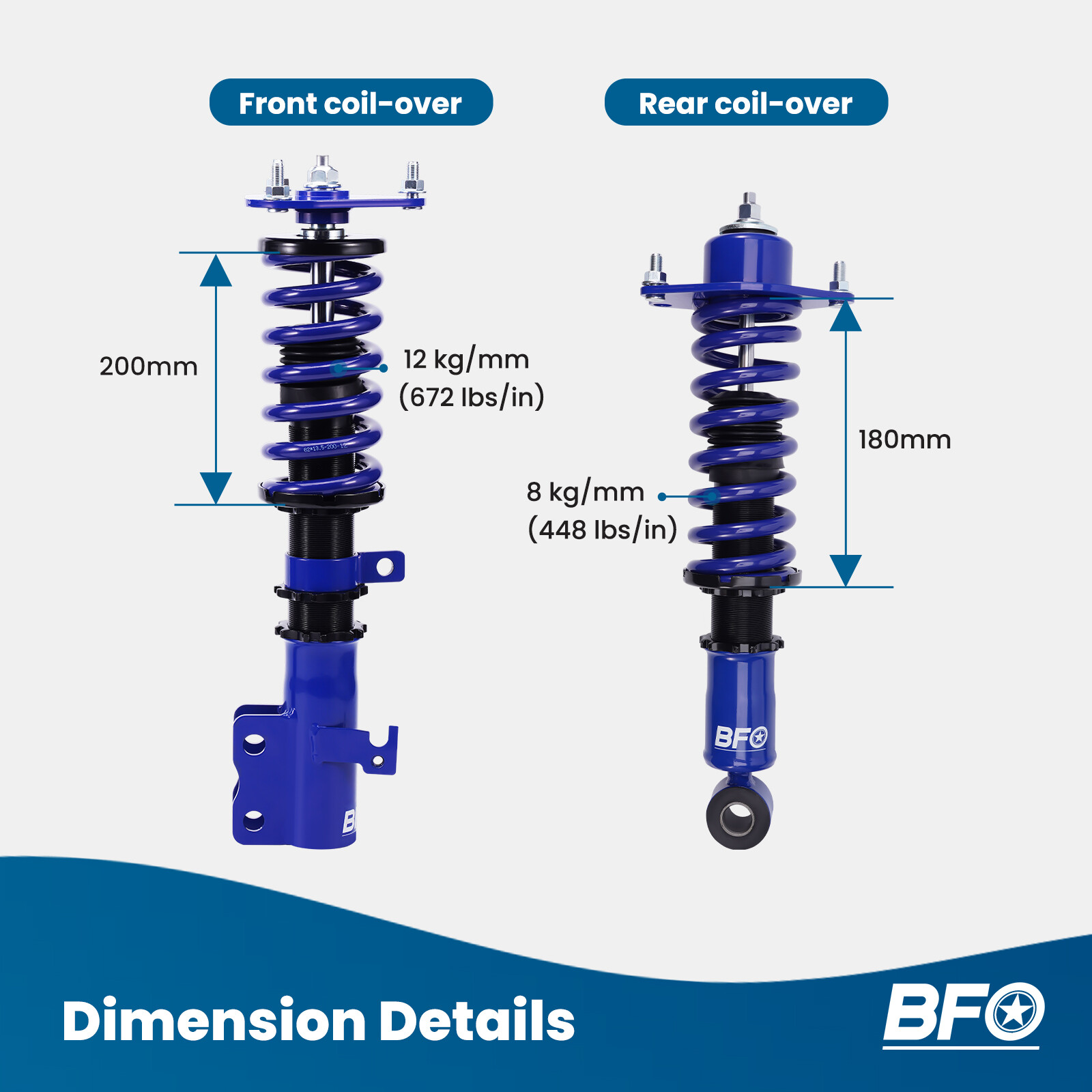 BFO LOWERING COILOVER SUSPENSION KIT FOR TOYOTA COROLLA 03-08 | eBay