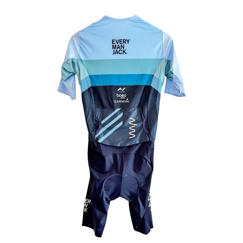 NEW WYN Republic Men's Large EMJ Luceo Tri TRIATHLON SUIT Black Blue ...