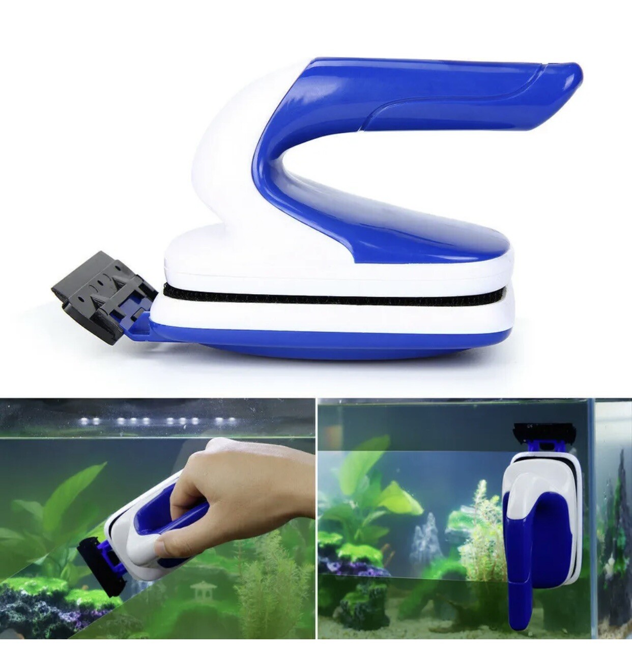 Small Aquarium Magnetic Floating Cleaner Brush Fish Tank Glass Cleaning ...