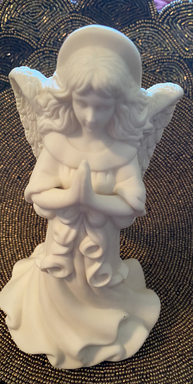 Partylite Angel of Light Taper Candle Holder Bisque Ivory Figurine 7 ...