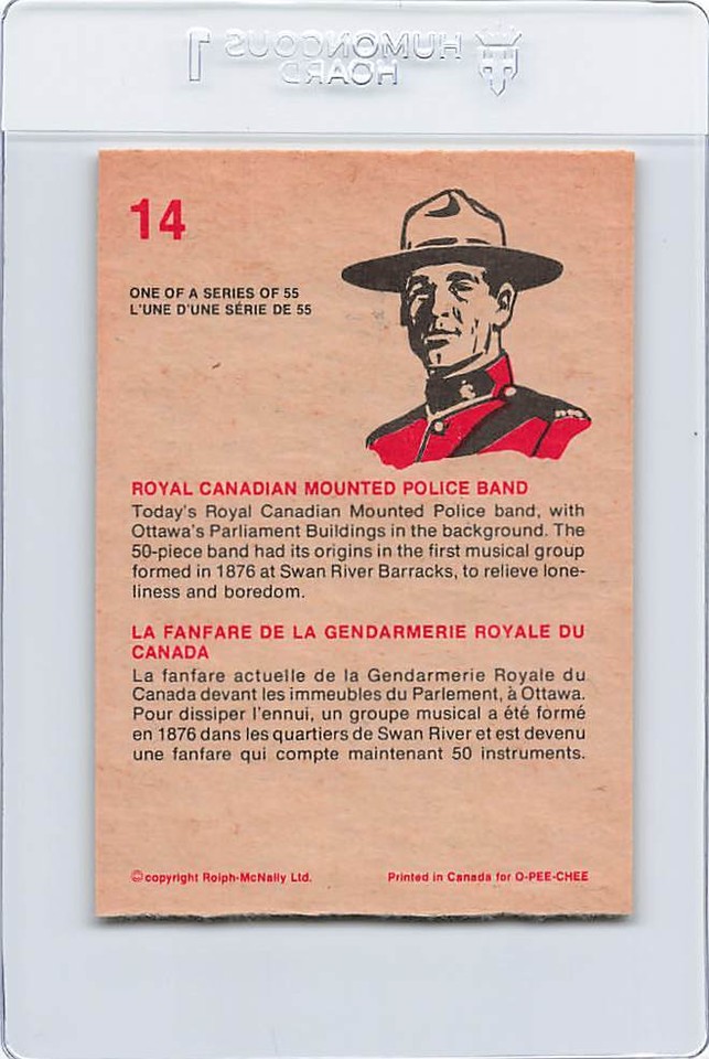 1973 OPC Royal Canadian Police #14 Police Band EX *DA-D4921 | eBay