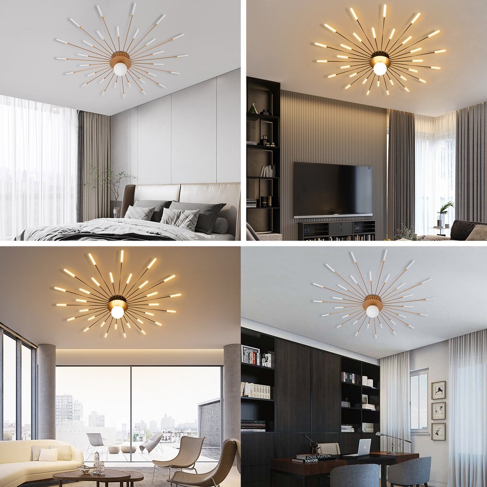 Modern Dandelion Chandelier Gold Crystal Fireworks Sputnik Ceiling ...