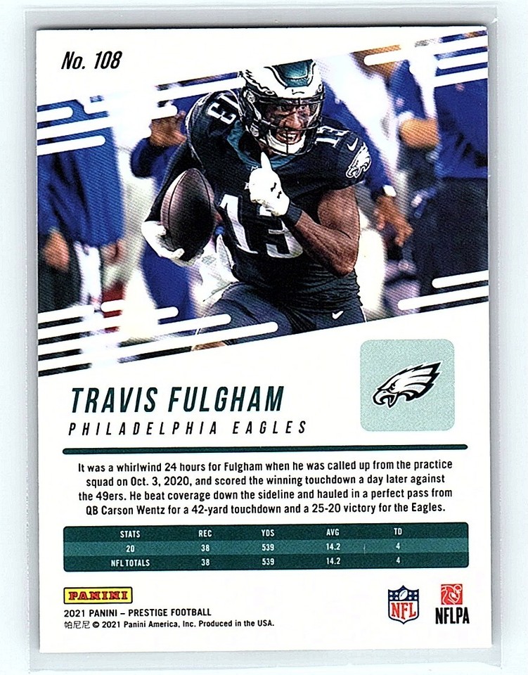 2021 Prestige Travis Fulgham Philadelphia Eagles #108 | eBay