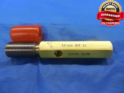 7/8 14 UNF 2A BEFORE PLATE SET THREAD PLUG GAGE .875 GO ONLY P.D ...